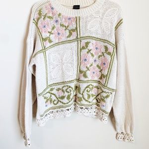 GENERRA | Sweaters | Generra Crew Neck Floral Sweater | Poshmark